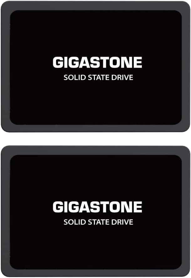 Gigastone SATA SSD 500GB (2-Pack) 2.5 inch SSD 520MB/s Upgrade Laptop PC Memory and Storage PS4 HDD Replacement 2.5" Internal Solid State Hard Drives SATA III SLC Cache 3D NAND Increase Performance