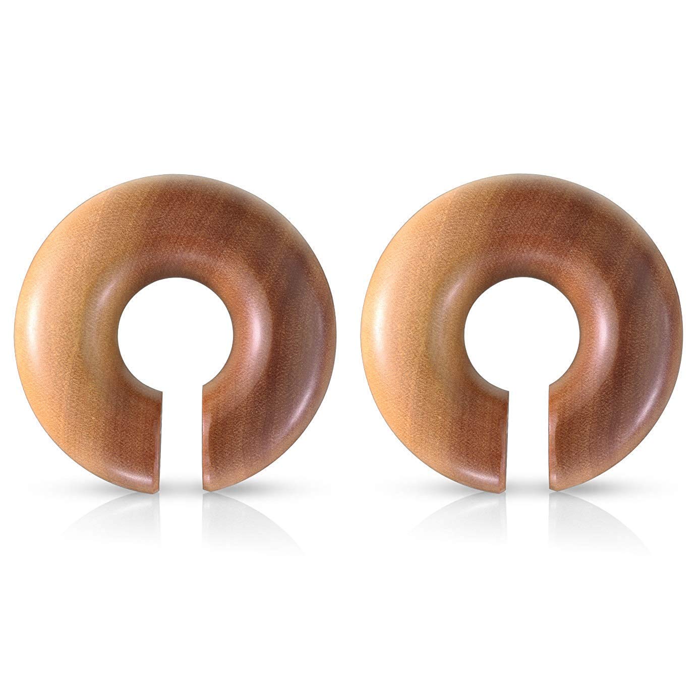 Covet Jewelry Organic Saba Wood Round Ear Spiral Taper/Septum Hangers (2 GA (6mm))