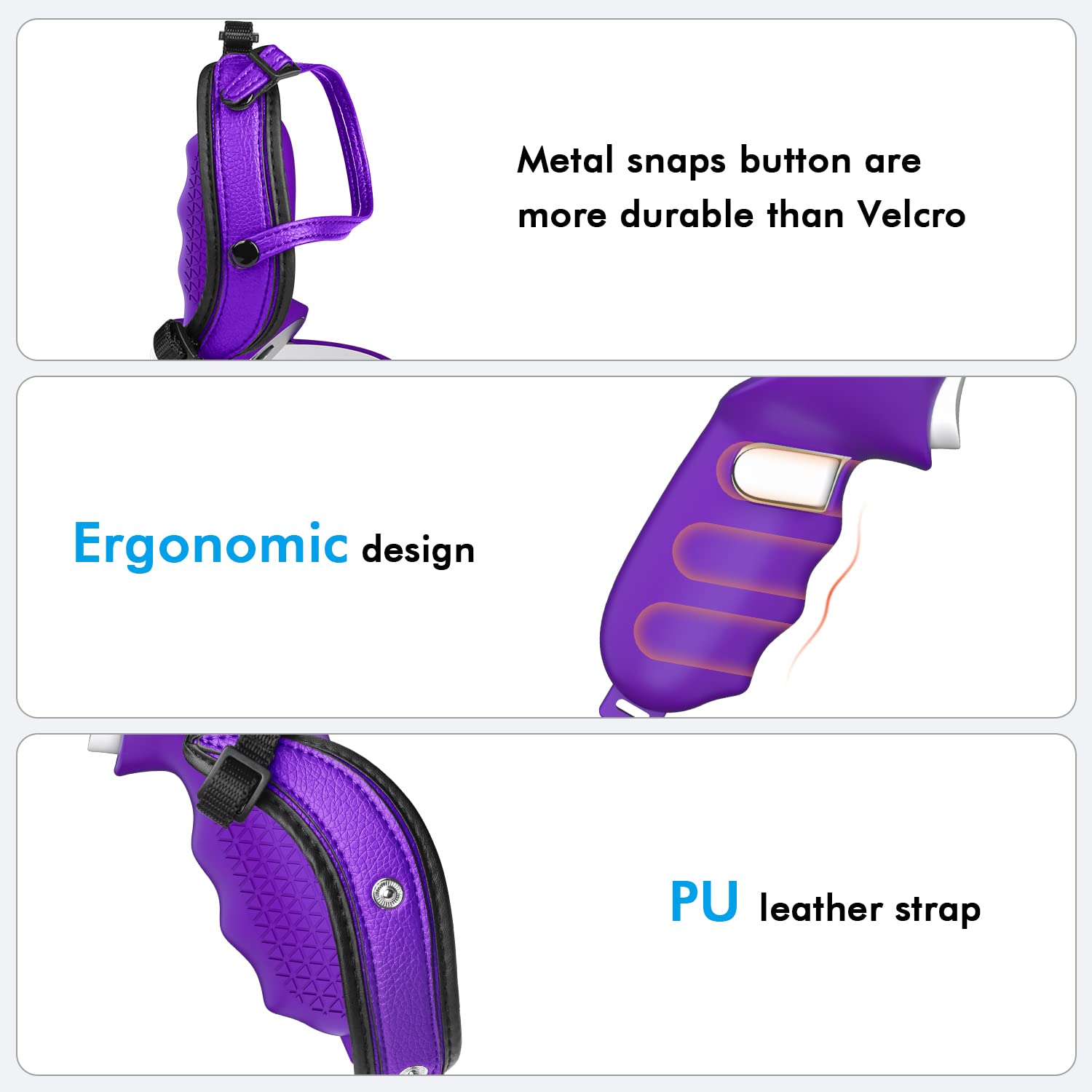EWalos Accessories for Oculus/Meta Quest 2, Touch Controller Leather Grip Cove, Face Cover and Lens Protective Cover, Sweat-Proof, Light-Proof, Anti-Throw and Comfort-Enhancing Accessories Set
