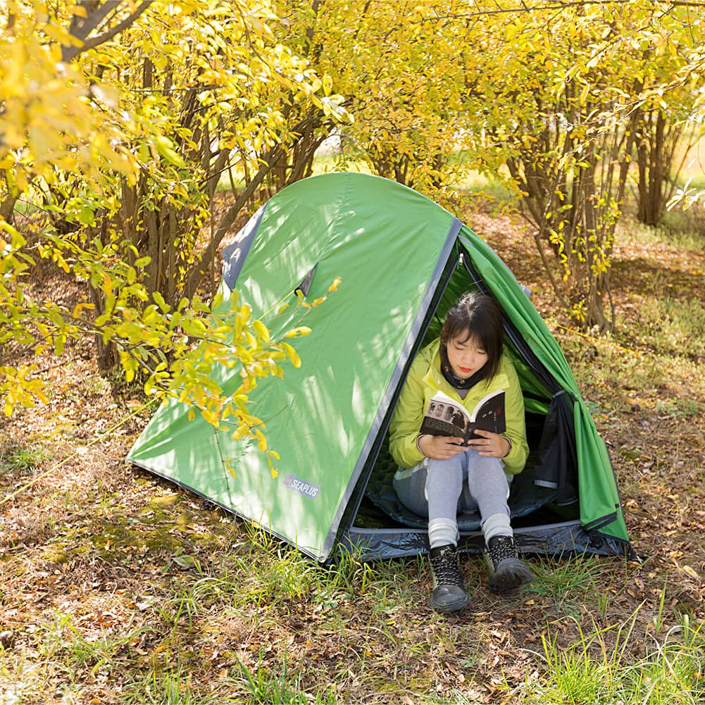 Double Layer Camping Tent, 2 Person Ultralight Backpacking Tent for 4-Season, Easy Setup Outdoor Tent for Hiking Mountaineering Backpack Travel