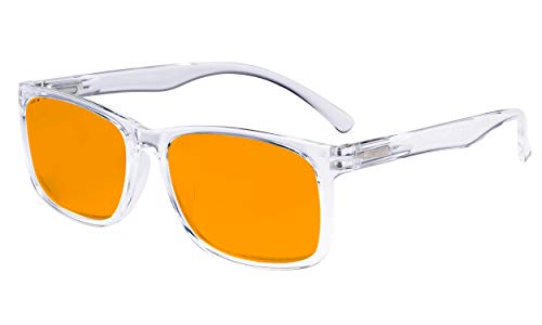 Eyekepper Blue Light Glasses - Design Computer Reading Glasses with Orange Tinted Filter Lens for Men Women Anti Screen Glare Blocking Digital UV Rays - Transparent +1.50