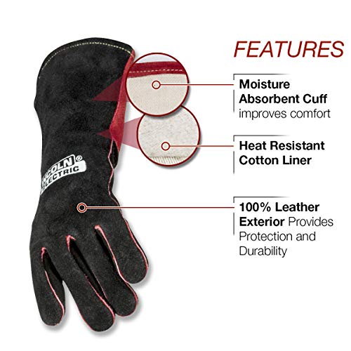 Lincoln Electric womens Jessi Combs Women s MIG Stick Welding Gloves, Black, Red, Medium Pack of 1 US