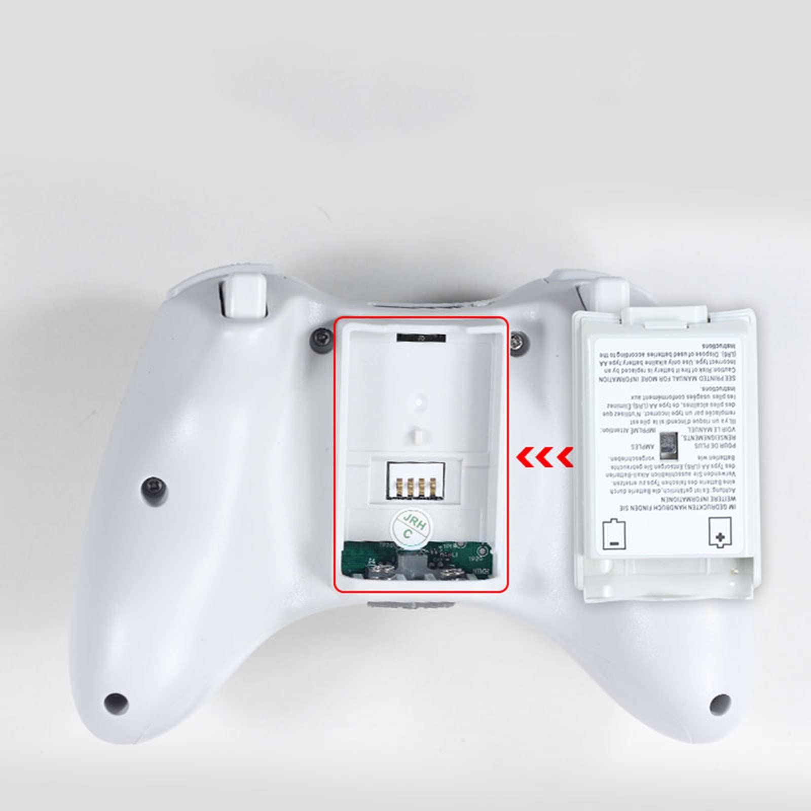 E-outstanding 2Pcs Battery Cover Batteries Shell Case Replacement for Xbox360 Wireless Controller, White