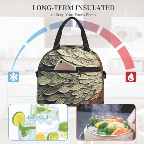 DEHIWI Abstract Artwork Lunch Bag For Women Men Reusable Insulated Lunch Box Lunch Cooler Tote Bag For Work Picnic Travel