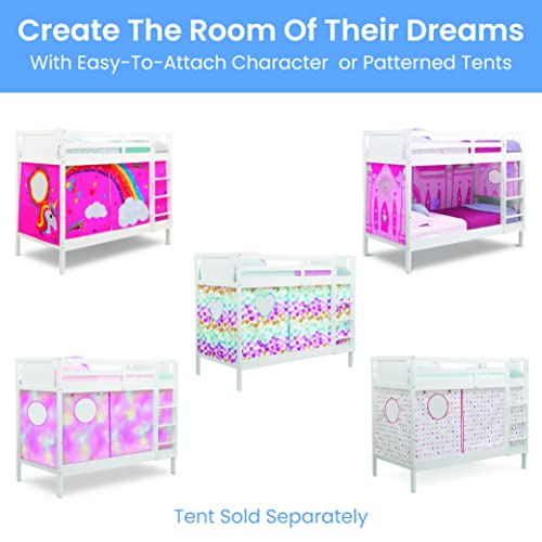 Delta Children Convertible Twin Over Twin Wood Bunk Bed with Ladder and Guardrails – Use as Bunk Bed or 2 Stand-Alone Twin Beds – Bed Ships in 2 Boxes, White
