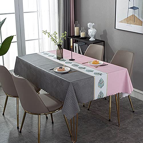 Geometric Stripes Tablecloth Black and Gray Stitching Pattern Rectangular Waterproof Kitchen Wedding Decor De Table A5 140x210cm
