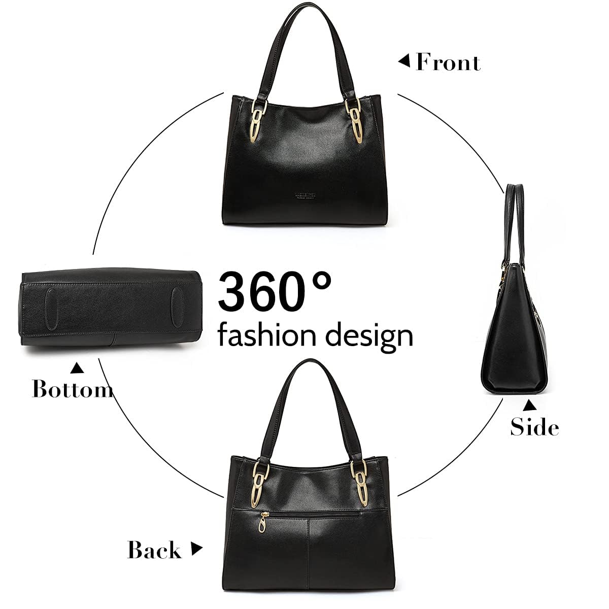 Women Genuine Leather Handbag for Women Large Work Tote Bag with Top Handle Purse Satchel Shoulder Bag for Women