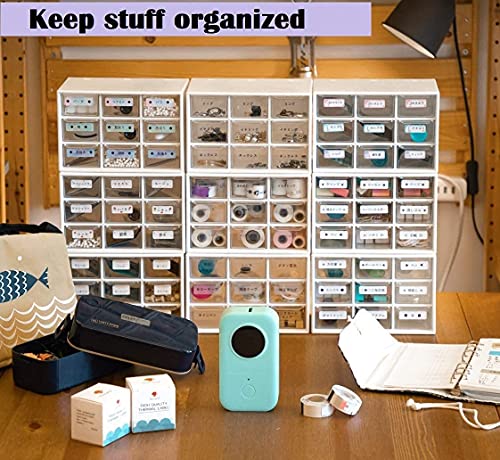 Phomemo Label Maker Machine with Tape D30 Label Makers Portable Bluetooth Mini Labeler,Phone Support,Easy to Use,for Android iOS,Gift for Women Men,Organization Decoration(USB Rechargeable)-Turquoise