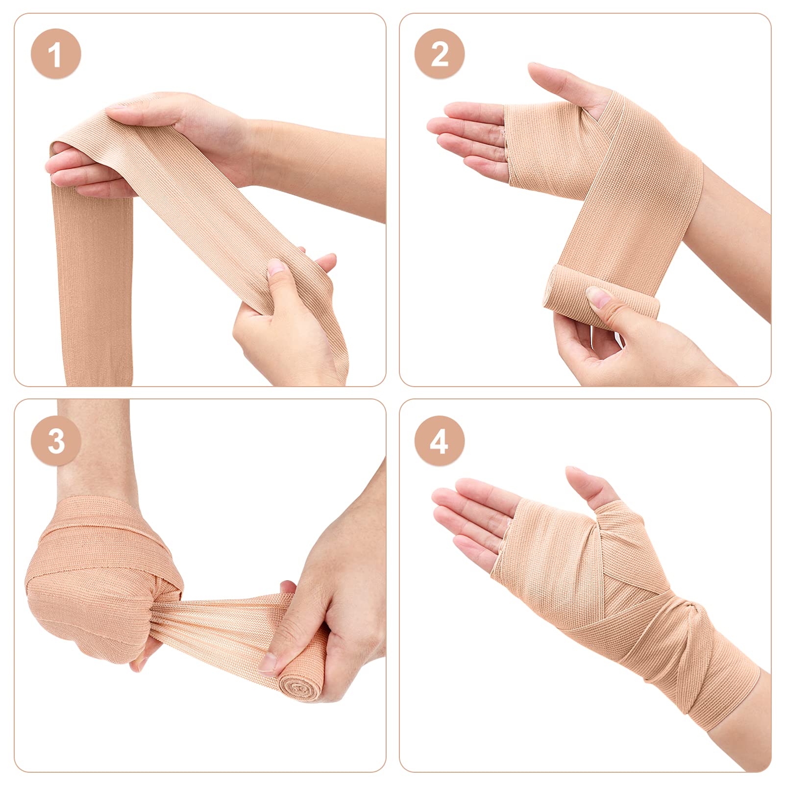 EXCEART 4pcs Sports Injury Bandaides for Legs Ace Compression Wraps for Legs Patch Ankle Wrap Tape Crepe Stiff Stretch Strong Compression Wrap Kit
