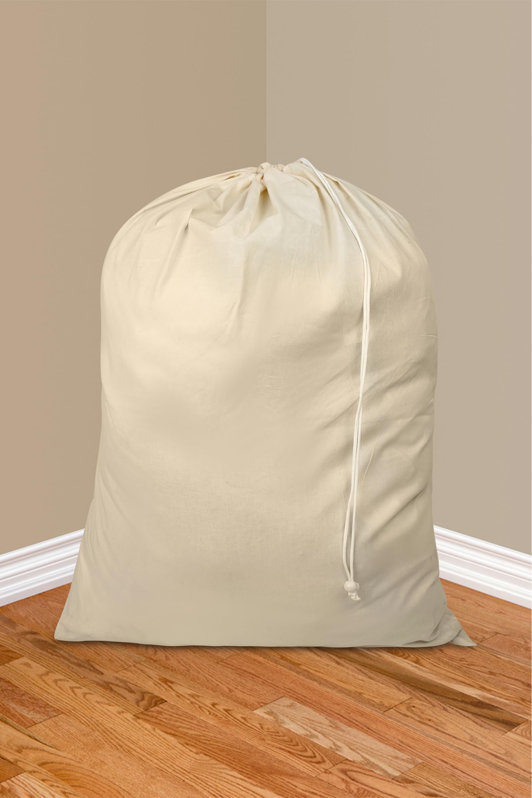 Lenenz 4 Pack Reusable Laundry Bags - 100% Cotton Multi Purpose Travel Laundry Bag - Durable & Machine Washable - Large Laundry Bag 28 x 36"
