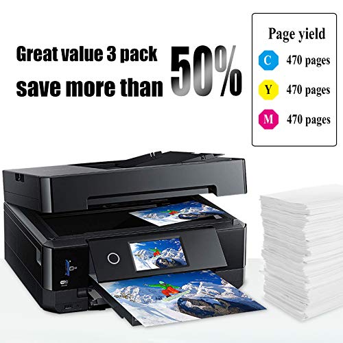 NoahArk 3 Packs 202XL Remanufactured Ink Cartridge Replacement for Epson T202XL 202 XL High Yield for Epson Expression Home XP-5100 Workforce WF-2860 Printer (1 Cyan, 1 Magenta, 1 Yellow, 3-Pack)