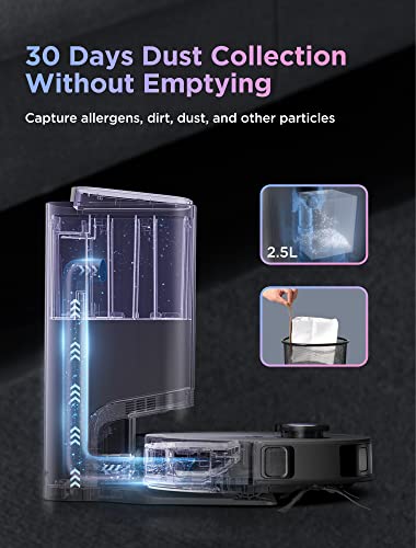 OBODE Robot Vacuum and mop Combo, 4000Pa Suction, LDS Navigation, Self Emptying and Intelligent Mop Lifting, 180mins Runtime, Compatible with WiFi/APP/Alexa, A8+