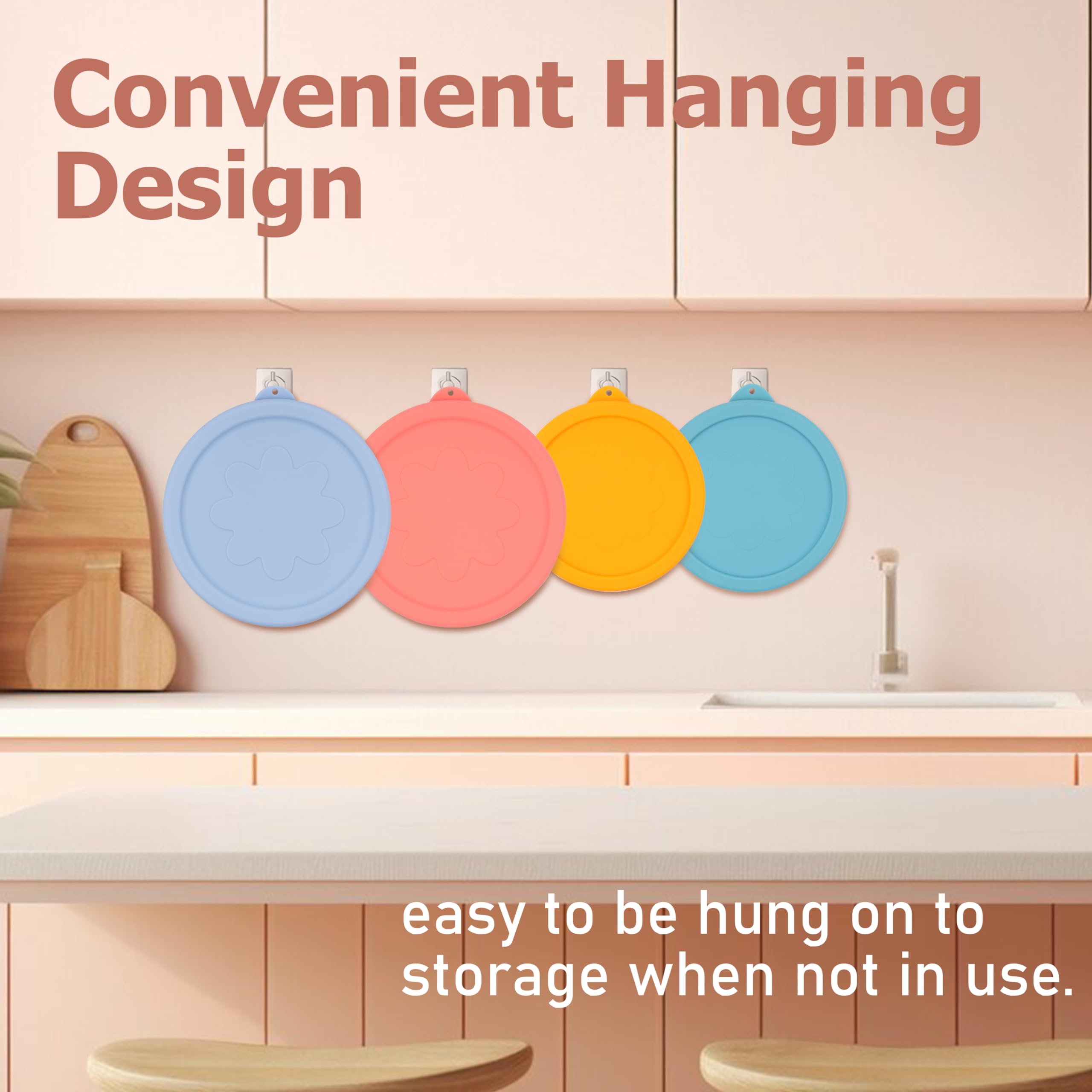 LUVCOSY 2 Cup 4 Cup Silicone Replacement Lids Storage Cover for Anchor Hocking Glass Bowls (Container not Included) 4 Pack Microwave, Dishwasher and Freezer Safe