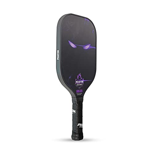 Phantom Goliath 16mm Carbon Fiber Elongated Body Pickleball Paddles - Max Grit and Spin - USAPA Approved β Pickleball Rackets - Pickle-Ball Equipment with Polypropylene Core β Lightweight (Purple)