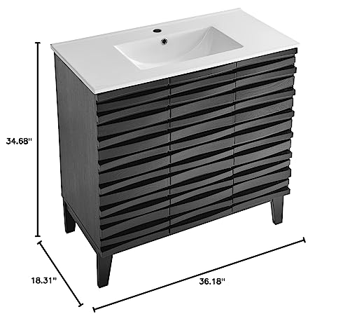 Swiss Madison Well Made Forever Cascade Bathroom Black Bath Vanity