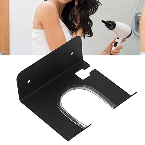 Jeanoko Hair Blow Dryer Holder, Wall Mounted Easy to Hair Dryer Rack for Washroom(Black)