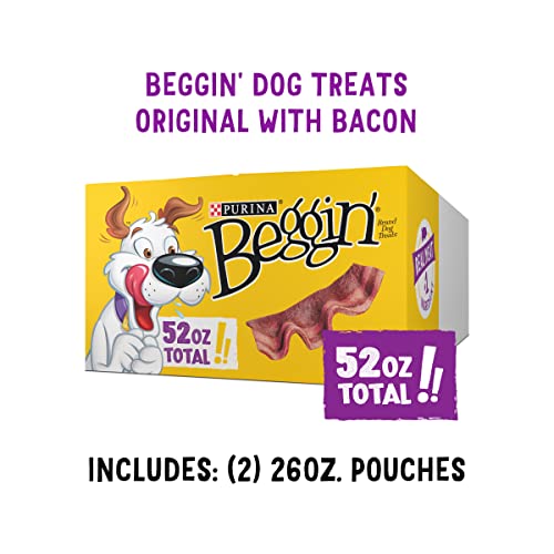 Purina Beggin' Strips Dog Treats, Original With Bacon Flavor - (2) 26 oz. Pouches