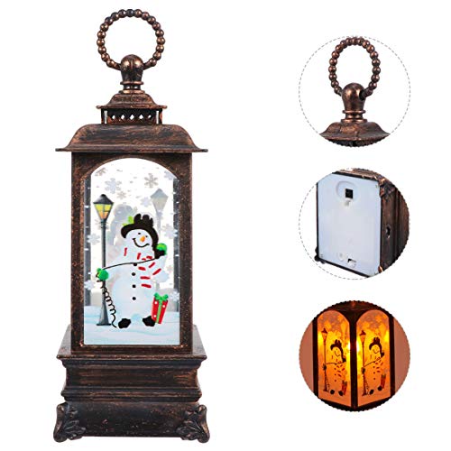 Veemoon Christmas Lanterns Light Lighted Christmas, Fall Snow Globe Lantern, Thanksgiving Candle Light Lamp Snow Globe for Fall Harvest Day Home Fall Decor Gift Xmas Wind Light