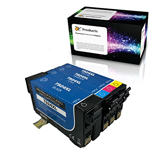 OCProducts Remanufactured Ink Cartridge 4 Pack Replacement for Epson 924XL for Workforce Pro WF-C4310 WF-C4810 (Black, Cyan, Magenta, Yellow)