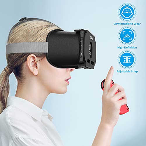 Switch VR Headset Compatible with Nintendo Switch & OLED, Upgraded with Adjustable HD Lenses, Virtual Reality Glasses for Original Nintendo Switch & Switch OLED Model, Switch VR Kit, Switch 3D Goggles