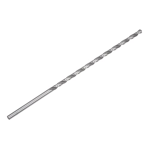 HARFINGTON 6542 High-Speed Steel Twist Drill Bit, 6.5mm Drill Bit 250mm Length Extended Straight Shank Black Oxide Ground Drill Bit for Steel Aluminum Alloy