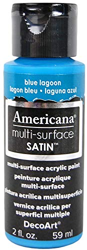 DecoArt Americana Multi-Surface Satin Acrylic Paint, 2-Ounce, Blue Lagoon
