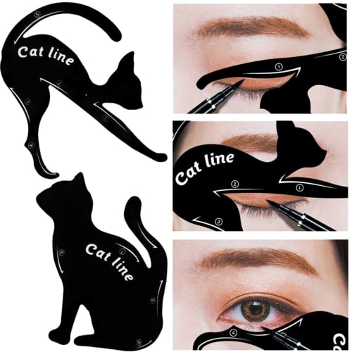 Eyeliner Tool Template,Eyeliner Makeup Aid Tool,10 in 1 Eyelash, Eyeshadow, Eyeliner Applicator Guide Tool for Makeup,Easy to Use, Suitable for Beginners