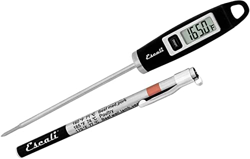 Escali DH1 Gourmet Digital Meat Thermometer with Extra Long Probe, NSF Certified, Black