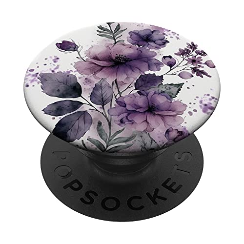 Purple Lavender Blossom Leaves Flowers Floral Girly PopSockets Standard PopGrip