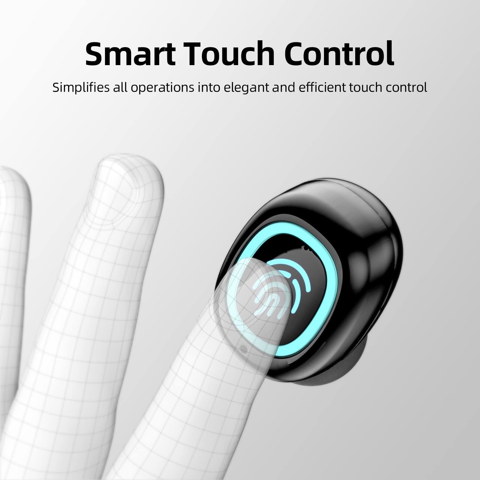 Earbuds Wireless Bluetooth,50Hrs Playtime, with Built in Noise Cancellation Mic with Charging Case, Headphones with 5.3 Stereo Sound, Waterproof Ear Buds for iPhone and Android