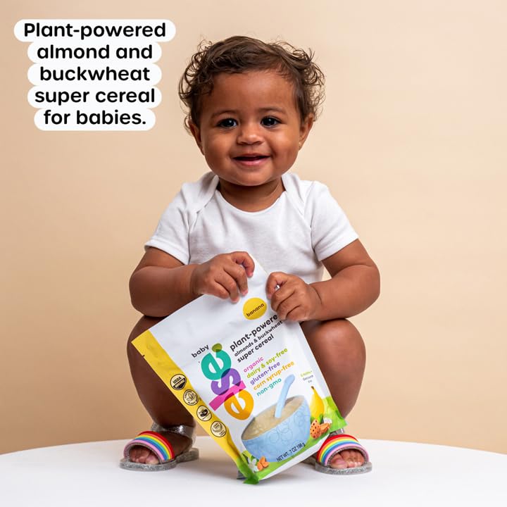 Else Nutrition Baby Cereal Stage 1 for 6 months+, High Iron, Plant Protein, Organic, Whole foods, Vitamins and Minerals (Banana-High Iron, 6 Pack)