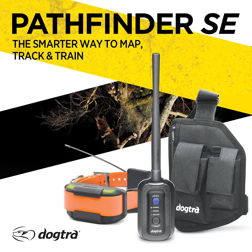 Dogtra Pathfinder SE GPS Tracking & Training E-Collar Special Edition LED Receiver 9-Mile 21-Dog Expandable Rechargeable Waterproof Compatible Smartphone Required with Wearable Carrying Holster