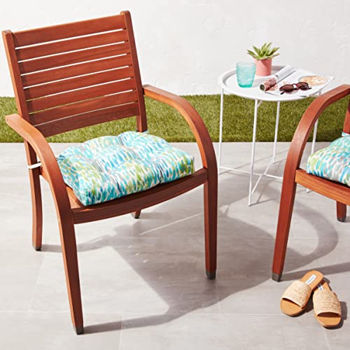 Pillow Perfect Outdoor/Indoor Make It Rain Cerulean Chair Pads, 2 Count (Pack of 1), Blue