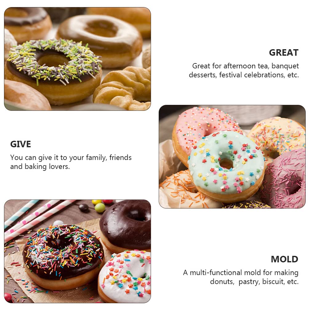 Hemoton 3pcs DIY Donut Mold Plastic Bakery Doughnut Cake Maker Mold Biscuit Stamp Cake Mould Desserts Bread Cutter Maker Mold Kitchen Baking Tool