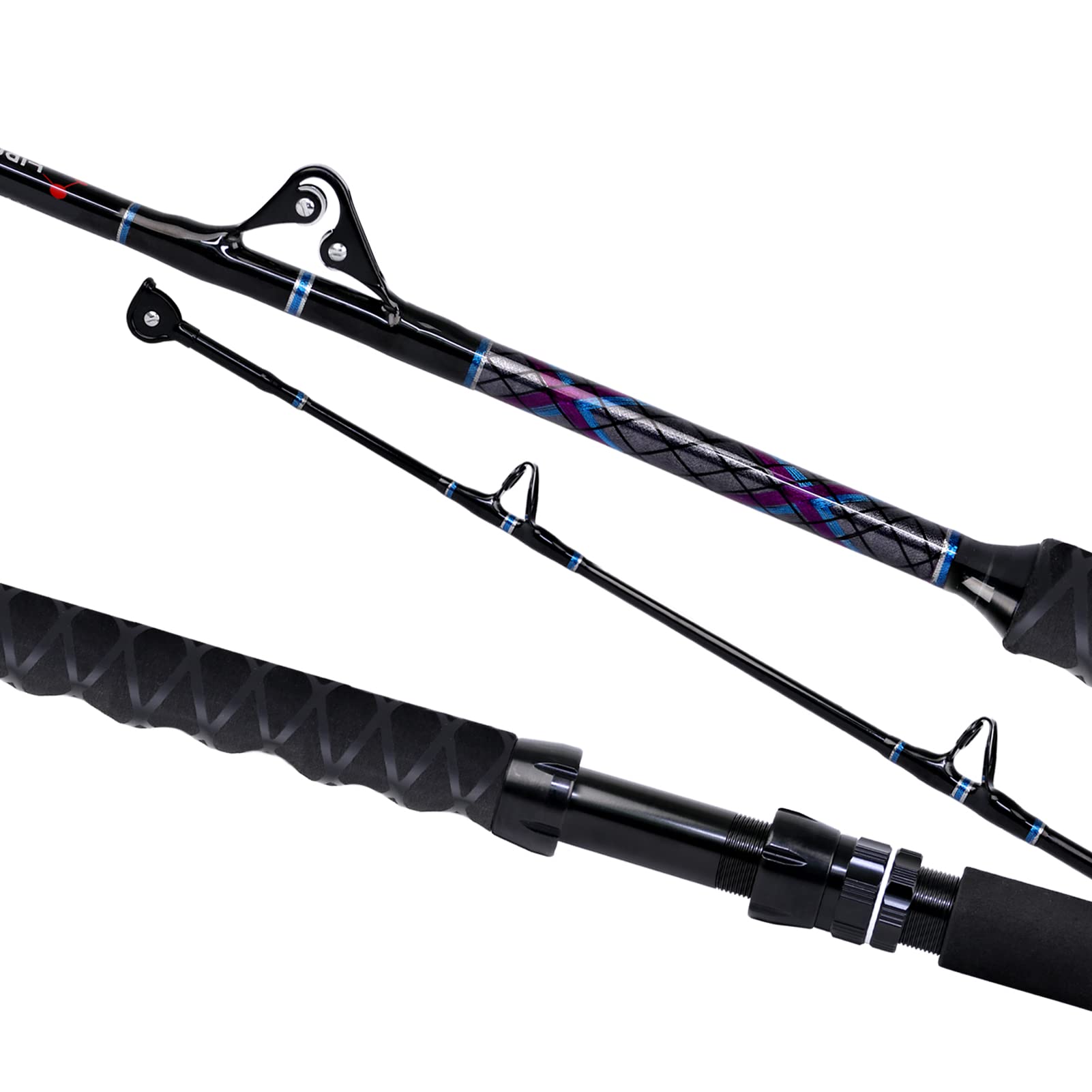 Fiblink 1-Piece Trolling Rod Saltwater Deep Dropper 6-Feet Big Game Rod Conventional Boat Fishing Pole (80-120Lbs)