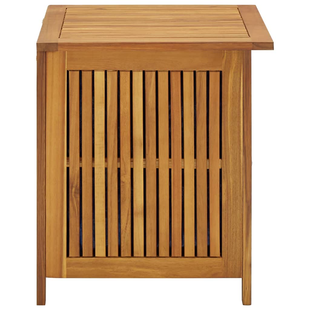 vidaXL Patio Storage Acacia Wood Box, Oil Finished, with Water-Resistant Bag Inside, Offering Ample Storage Space for Household or Garden Items.