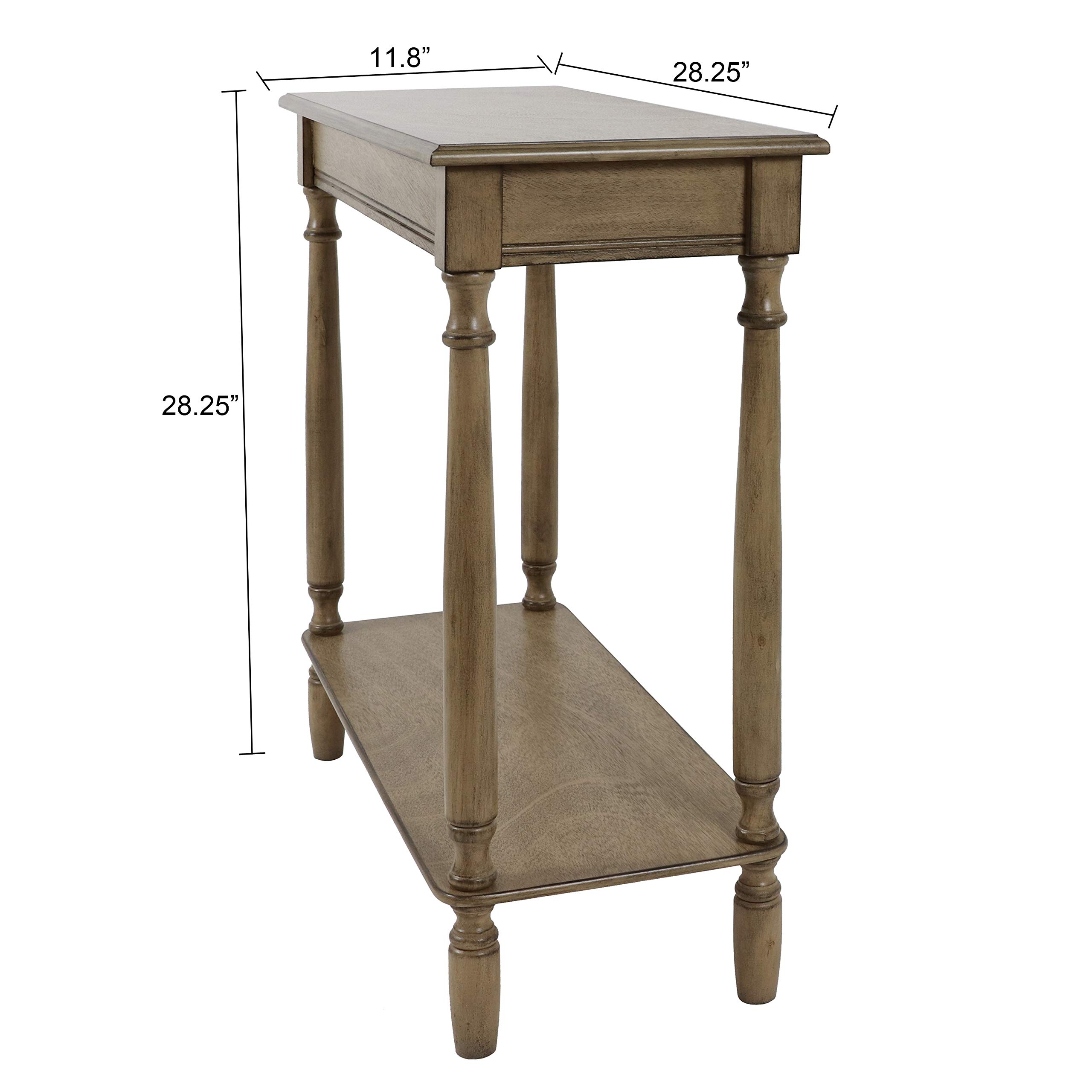 Decor Therapy Simplify Wood Storage Shelf Console Table, 11.8 in x 28.25 in x 28.25 in, Sahara