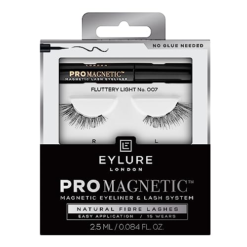 Eylure PROMAGNETIC Eyeliner & Lash Kit, No 007 Natural Fiber Eyelashes, Black