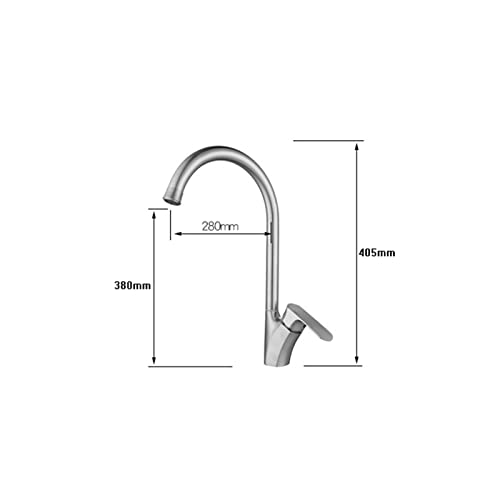 JEMITA Brushed Gold Kitchen Sink Faucet Single Handle Hot and Cold Water Mixer Tap 360 Degree Rotation Kitchen Sink Wash Basin Faucets (Color : 02)