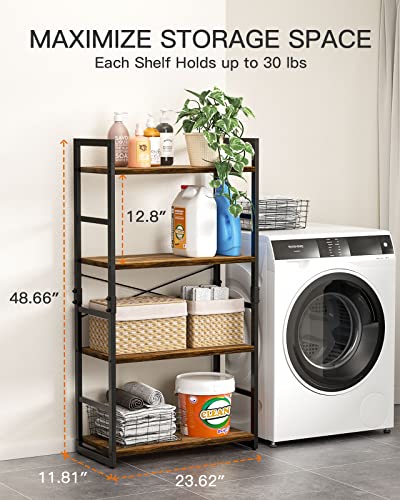 Pipishell Bookshelf, 6-Tier Bookcase with Storage Drawer, Tall Bookshelf Storage Rack with Metal Frame & Wood Grain Finish, Industrial Bookshelf for Living Room, Bedroom, and Home Office, PIBS02WN