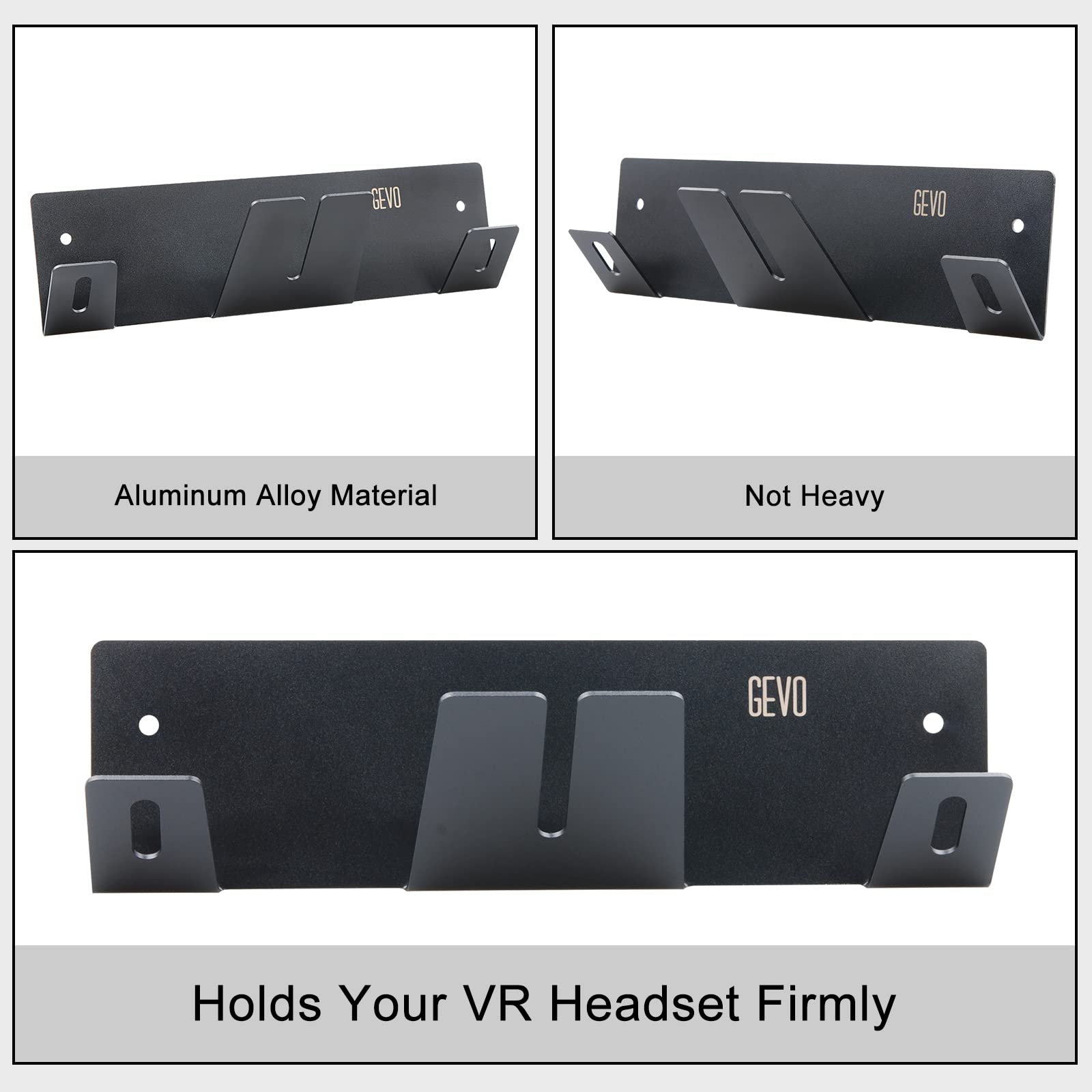 GEVO Wall Mount Multifunctional Stand Hook for Oculus Quest 3, Quest 2, Quest, Rift, Rift S, Valve Index, HTC Vive, HP Reverb G2, PlayStation VR Headsets Controllers, Universal Storage Stand Hook