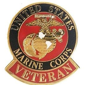 Officially Licensed United States Marine Corps USMC Veteran Pins (Veteran Pin)