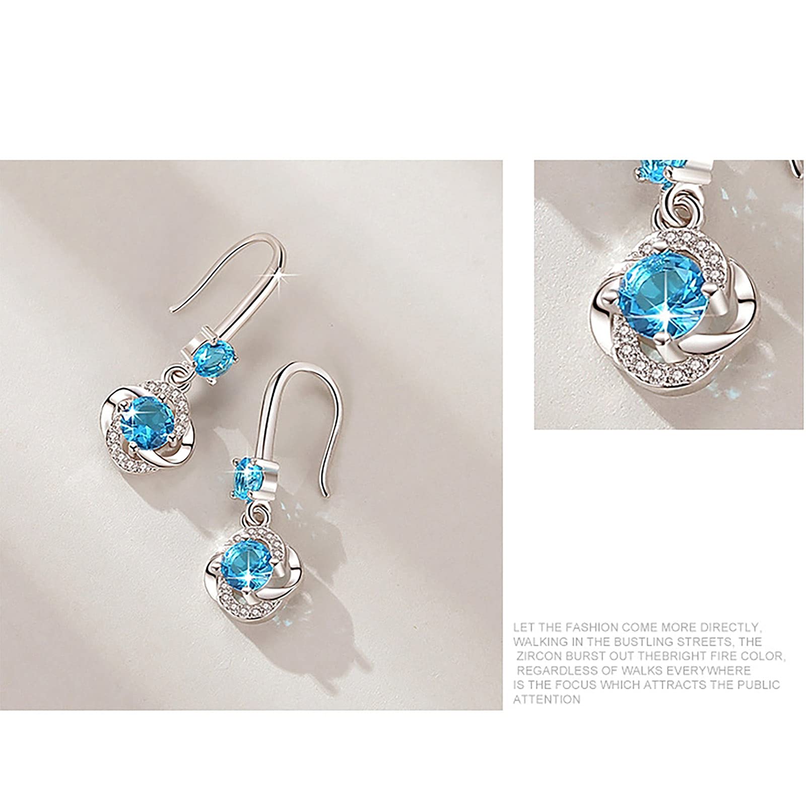 CPZFLYED 4 leaf clover earring crystal dangle