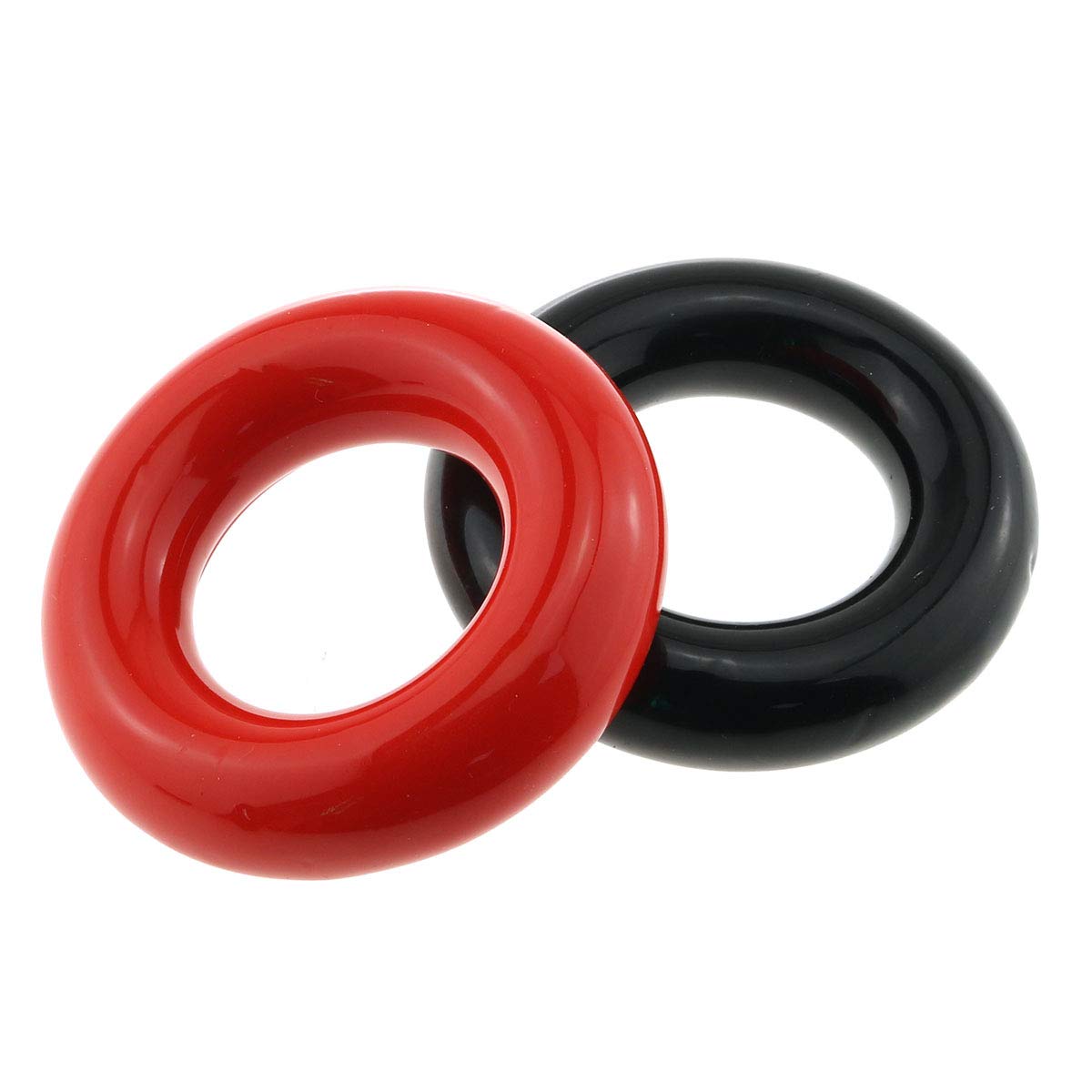 E-outstanding 2PCS Golf Weighted Swing Ring Outer Diameter 6cm for Golf Clubs Warm up Aid for Training Golf Accessories (1 x Black + 1 x Red)