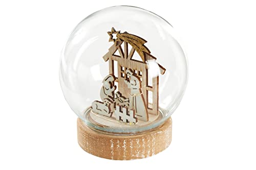 Giftcraft Holy Nativity Set for Christmas, Light Up Christmas Snow Globe Style Home Decor, Christian Decor, Baby Jesus Christmas Decorations, Small LED Xmas Home Decor