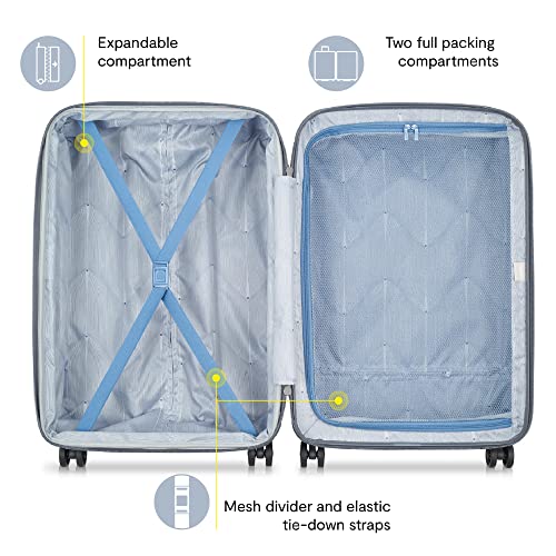 DELSEY Paris Comete 3.0 Hardside Expandable Luggage with Spinner Wheels, Blue, Carry-on 20 Inch