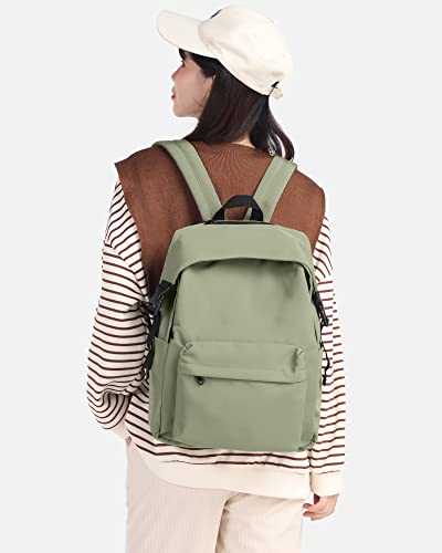 VGOCO School Backpack for Women Men,Middle High School Bookbag for Teens Girls Boys Small Travel Backpack Waterproof College Lightweight Cute Backpacks Casual Daypack Fits 15.6 Inch Laptop GREEN