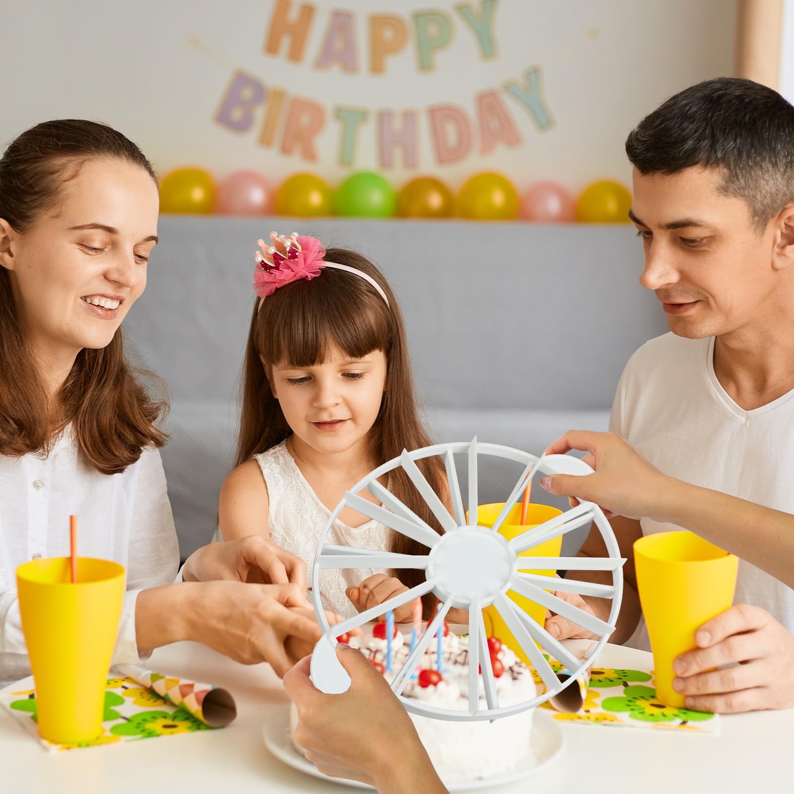 Liobelon Cake Portion Cutter Cake Divider Cheesecake Slicer Cake Slicer for Even Slices Double Sided Cake Portion Marker 10 or 12 Slices,White