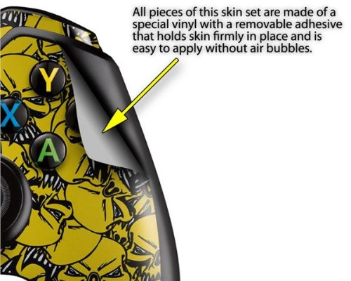 WraptorSkinz Decal Style Vinyl Skin Wrap compatible with XBOX One Original Wireless Controller Scattered Skulls Yellow - (CONTROLLER NOT INCLUDED)