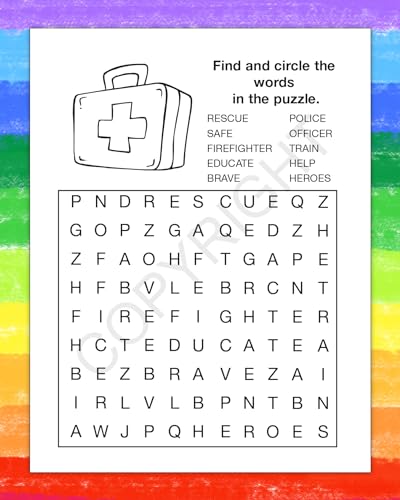 ZOCO - My Heroes - Police, Fire, EMTs - Kids Coloring Books (25 Bulk Pack, Without Crayons) - Community Relations & Promotional Handout - Games, Puzzles, Activities for Children